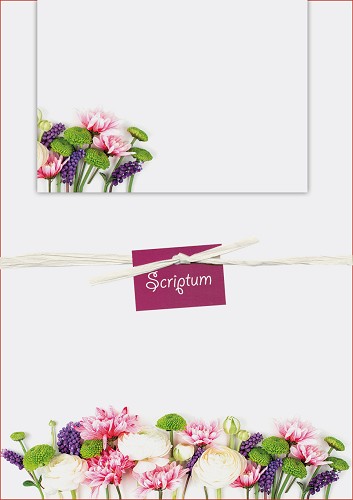 briefpapier plus envelop 'Bloemen', 12 vel met 12 enveloppen - briefpap