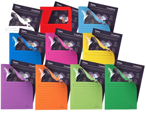 L-map papier, A4, pak van 50 stuks, kleuren assorti, per 3 pak - opberg