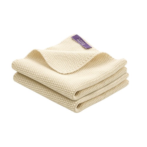 vaatdoekjes, eco-katoen, set van 2, 28 x 28 cm, naturel - handdoeken en